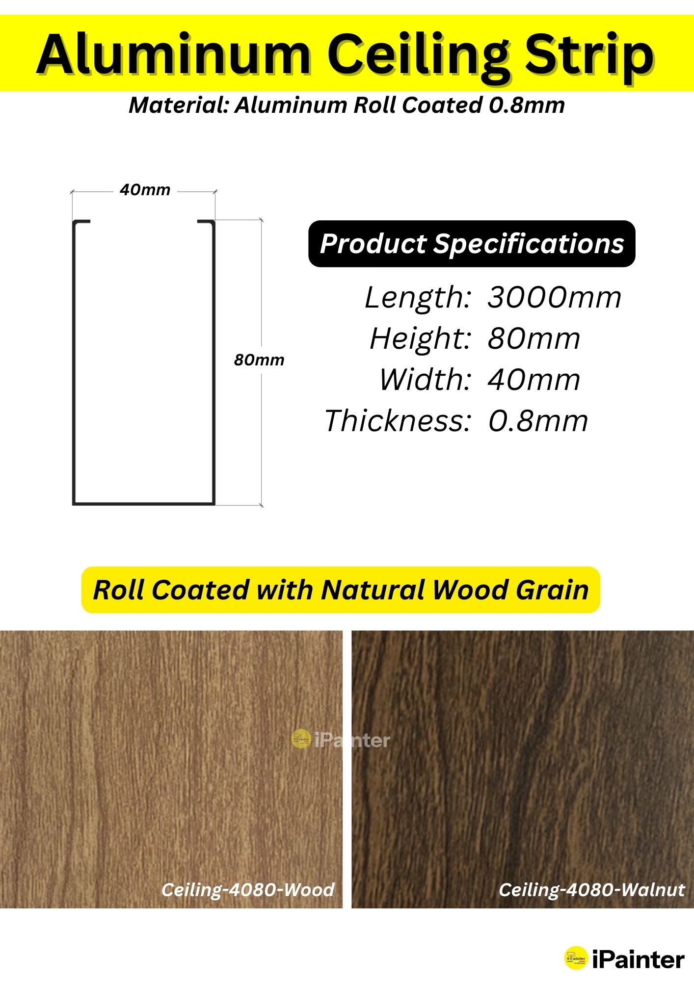 ALUMINUM CEILING STRIP FLUTED PANEL BAFFLE CEILING EASY INSTALL ...