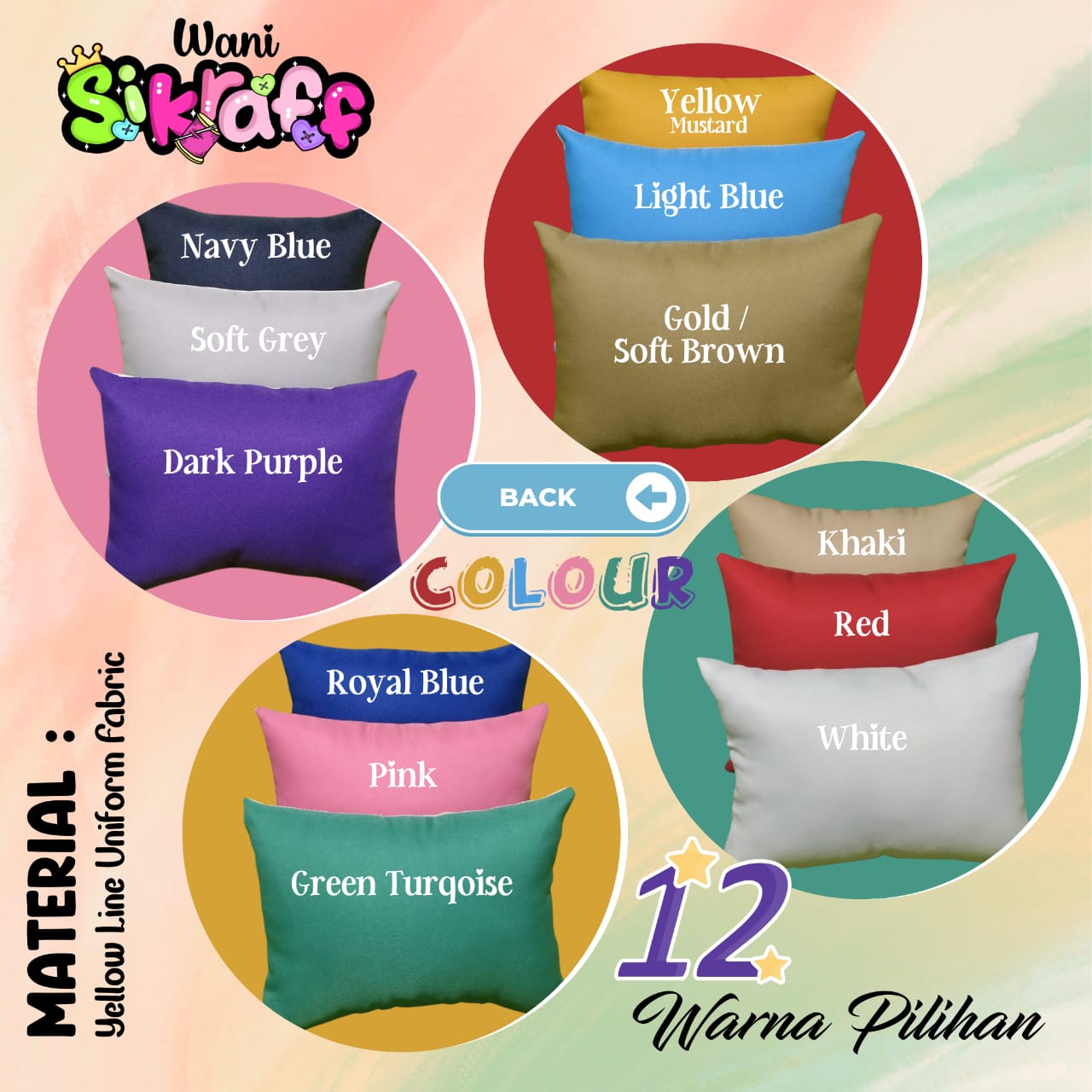 CUSTOM BANTAL PRINTED / BANTAL BERGAMBAR ( Graduation / Birthday ...