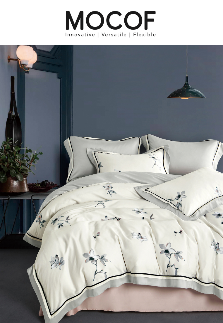 MOCOF AURA 100% Genuine 5 in 1 Luxury Tencel 1200TC Bedsheet Quilt ...