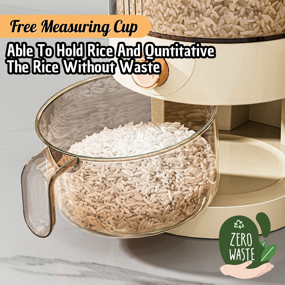3T 5KG/10KG Automatic Rice Dispenser Slim Rice Container Box Free Rice ...