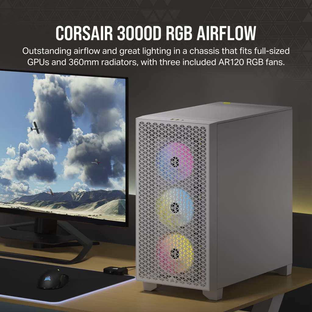 CORSAIR 3000D / 3500X / iCUE Link 3500X / 4000D / 5000D T.G Airflow Mid ...