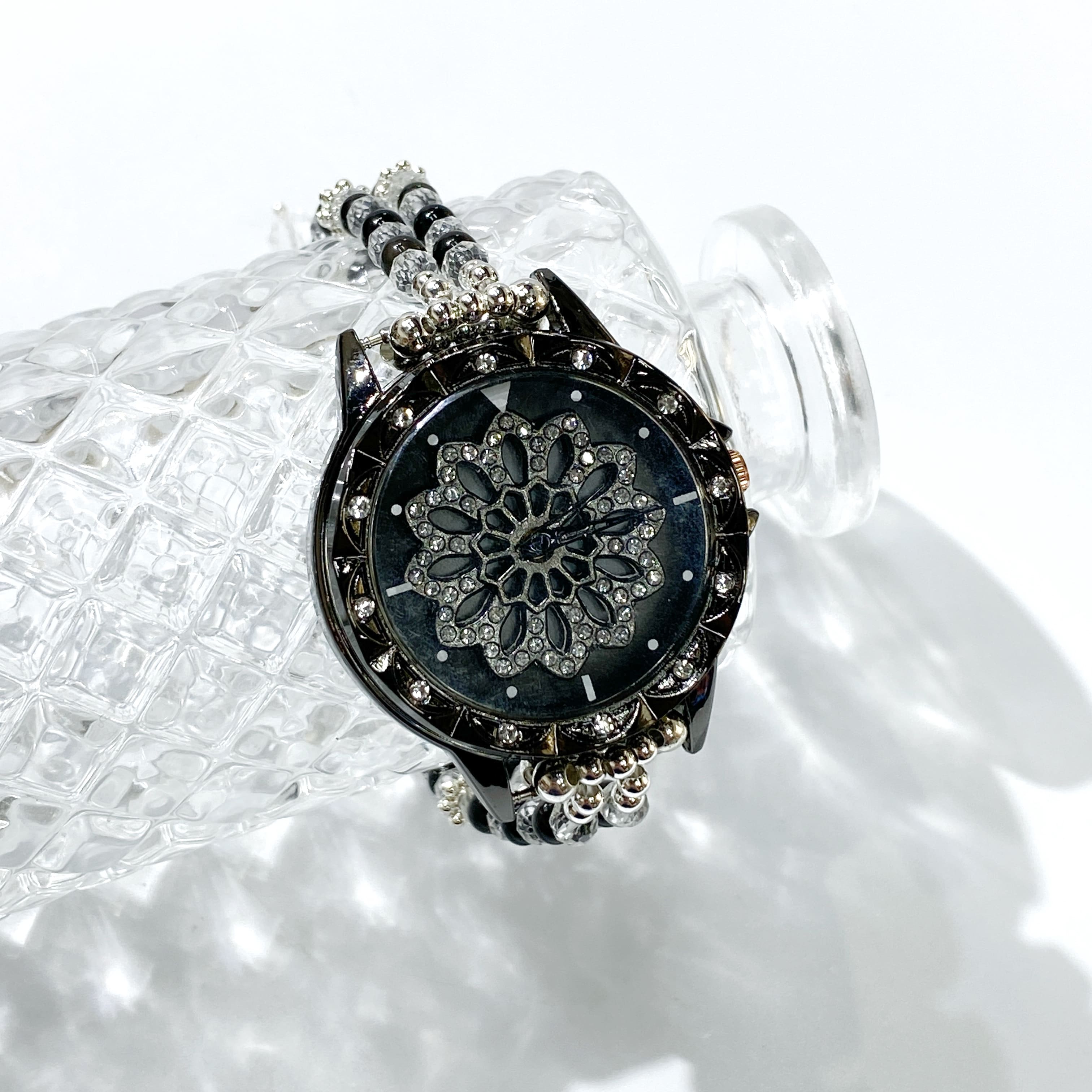 Rainbow Obsidian Double Layer Zipper Rhinestone Starry 360 Degree Wheel ...