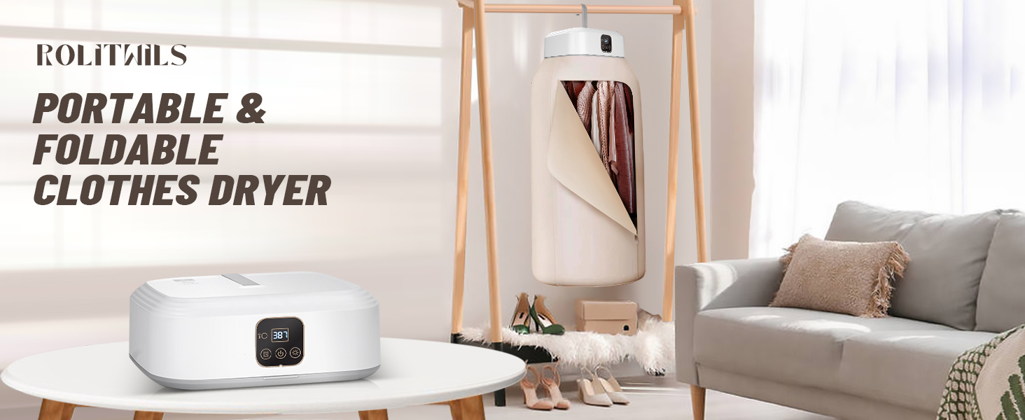 Portable Laundry Dryers with Remote Control, Compact Foldable Electric ...
