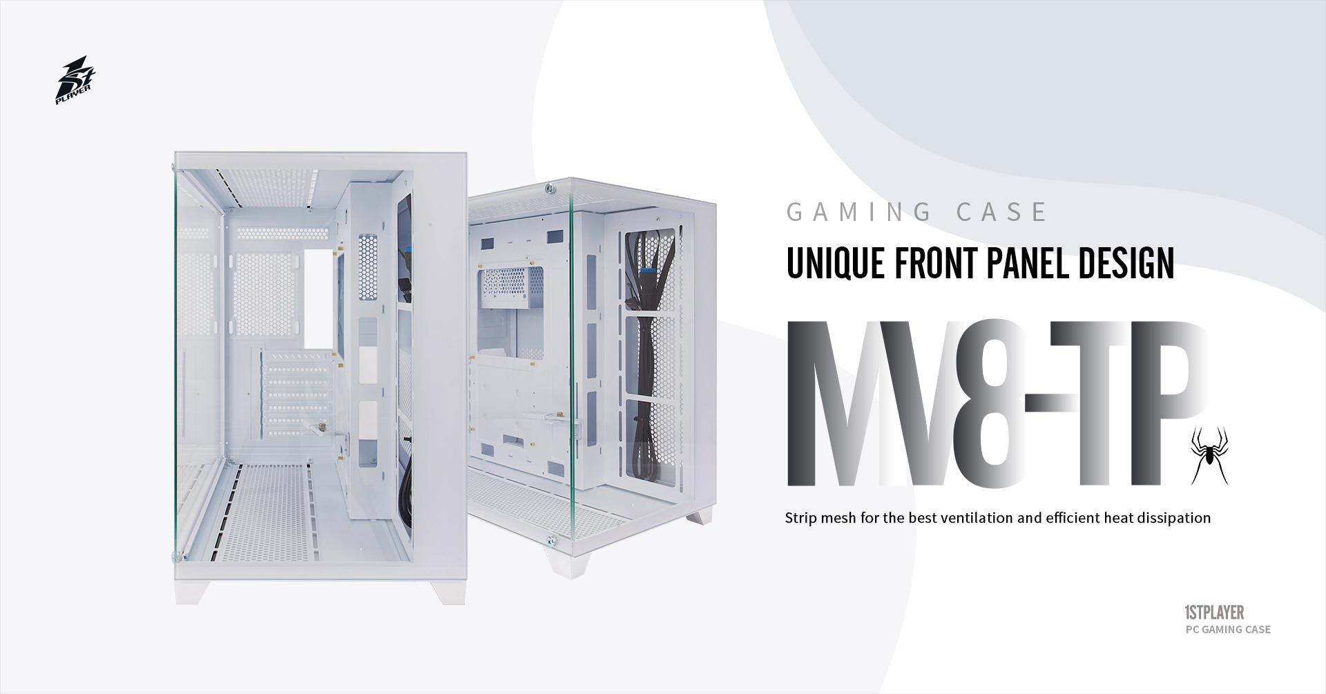 1st Player MegaView MV8-TP Black / White | ATX Front & Left Tempered ...