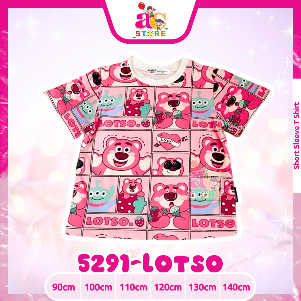 AC- (1-8years) 2024 Kids Girls Kuromi T Shirt Pink Bear Lotso Shirt ...