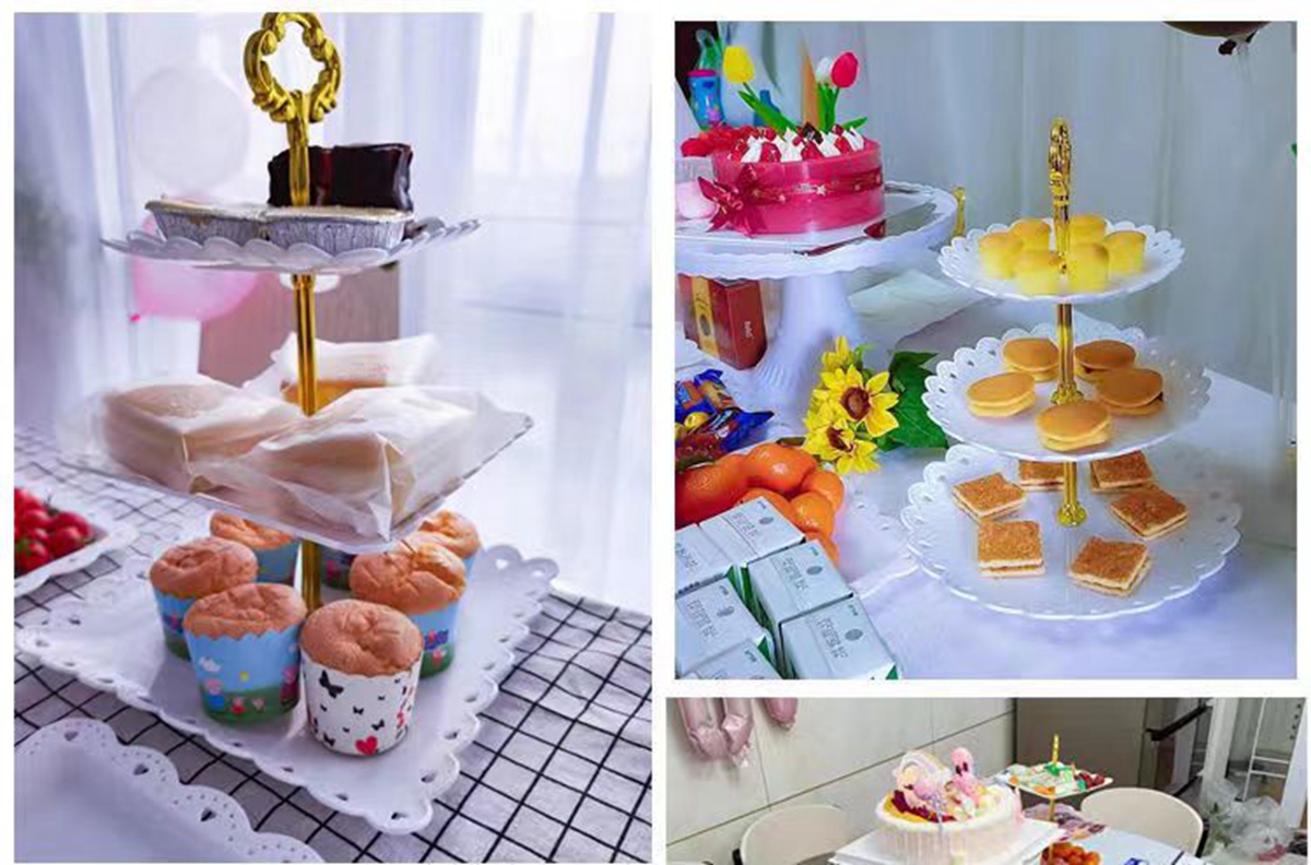 Dessert Table Decoration SetPlastic Snack Rack 2Layers Birthday Cupcake ...