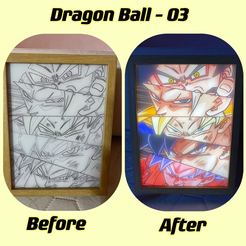 Dragon Ball Goku Light Painting Anime Photo Frame Painting Lamp ...