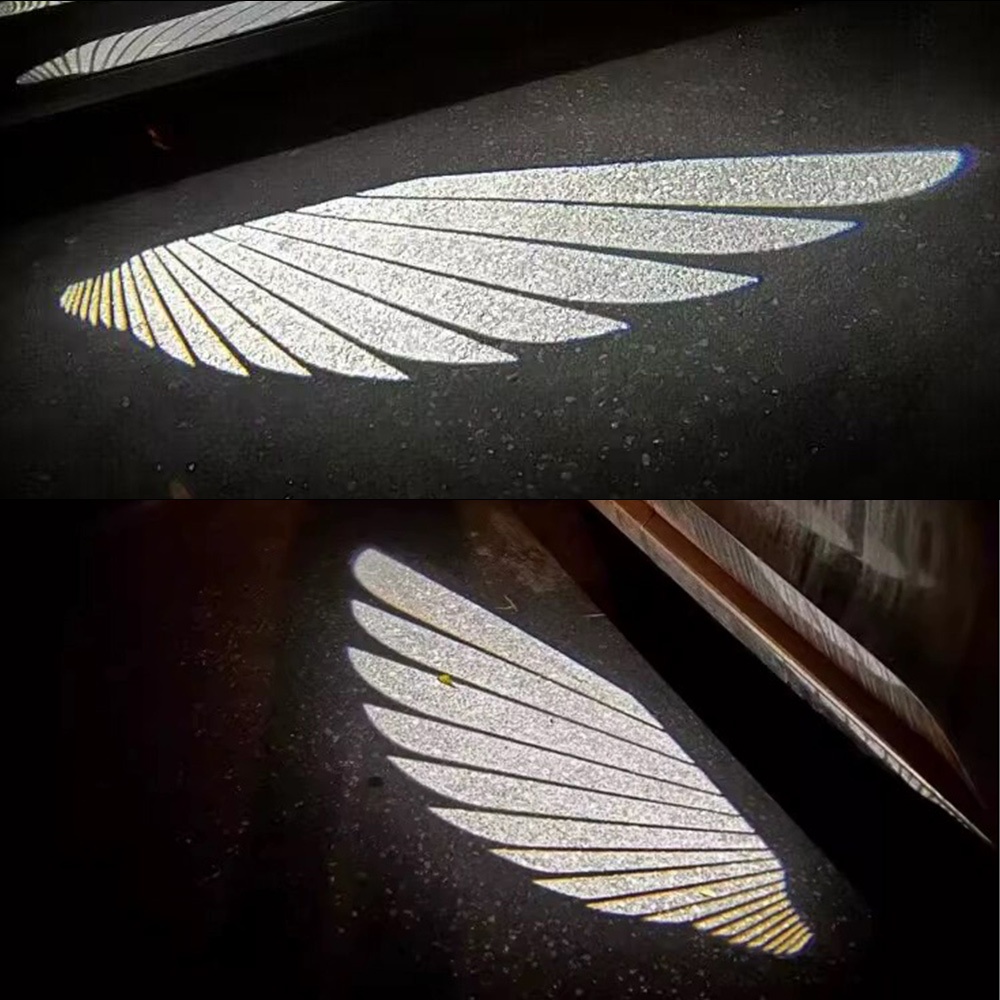 Car Angel Wing rearview mirror ground light welcome light high-end car ...