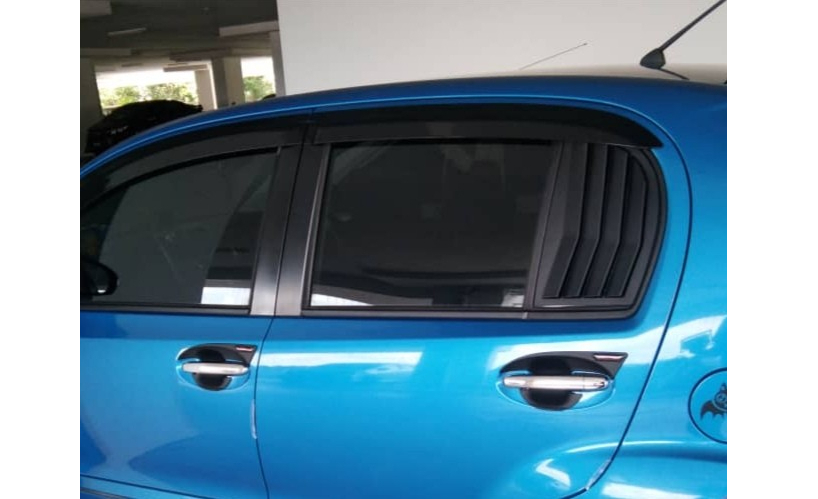 Perodua Myvi Window Cover Mustang Shark Fin Sport Style Matte Black ...