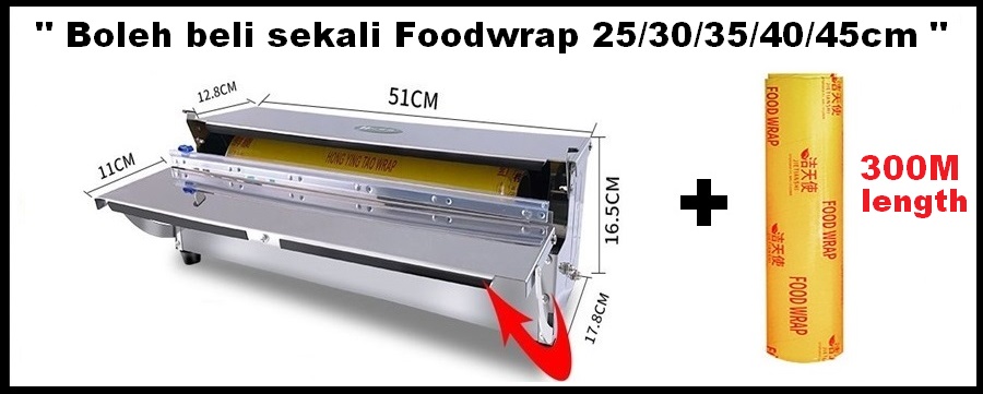 FOODWRAP CUTTER BOX HEAVY DUTY STAINLESS STEEL/25-45CM SIZES USES/FOOD ...