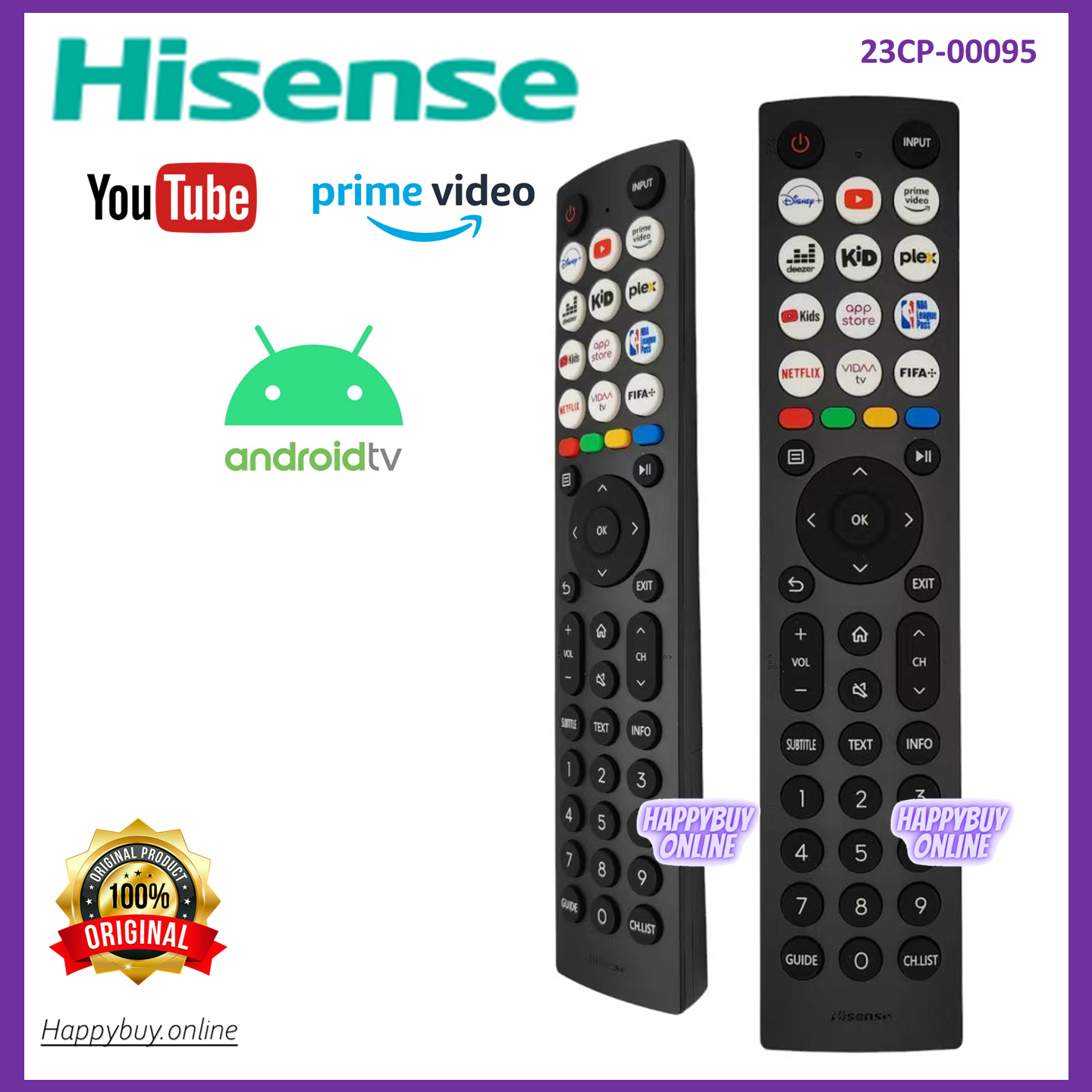 Hisense 4K QLED FHD Android Smart TV Remote Control EN2G36H Smart TV ...