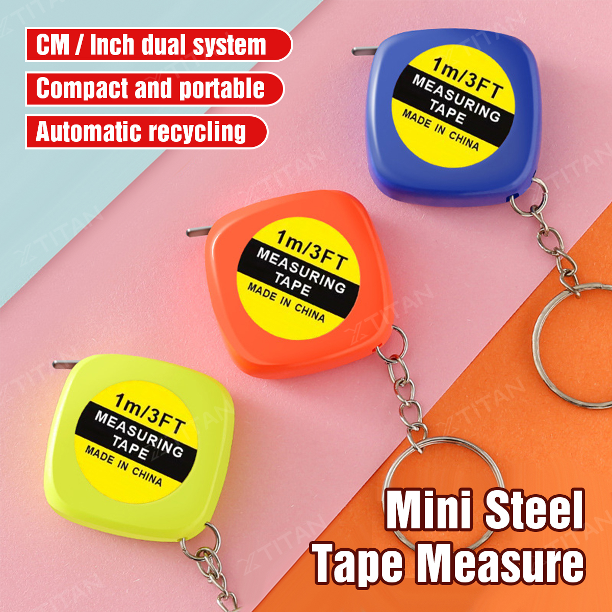 CLC Mini 1m/3ft Tape Measure Measuring Tape Random Colors Portable High ...