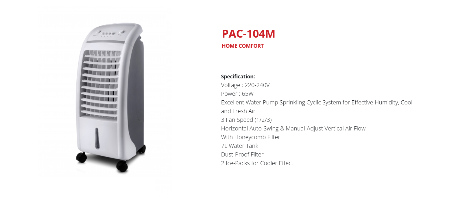 Pensonic Air Cooler Portable 7L 冷风机 冷風機 家用 省電 PAC-104M | Shopee Malaysia