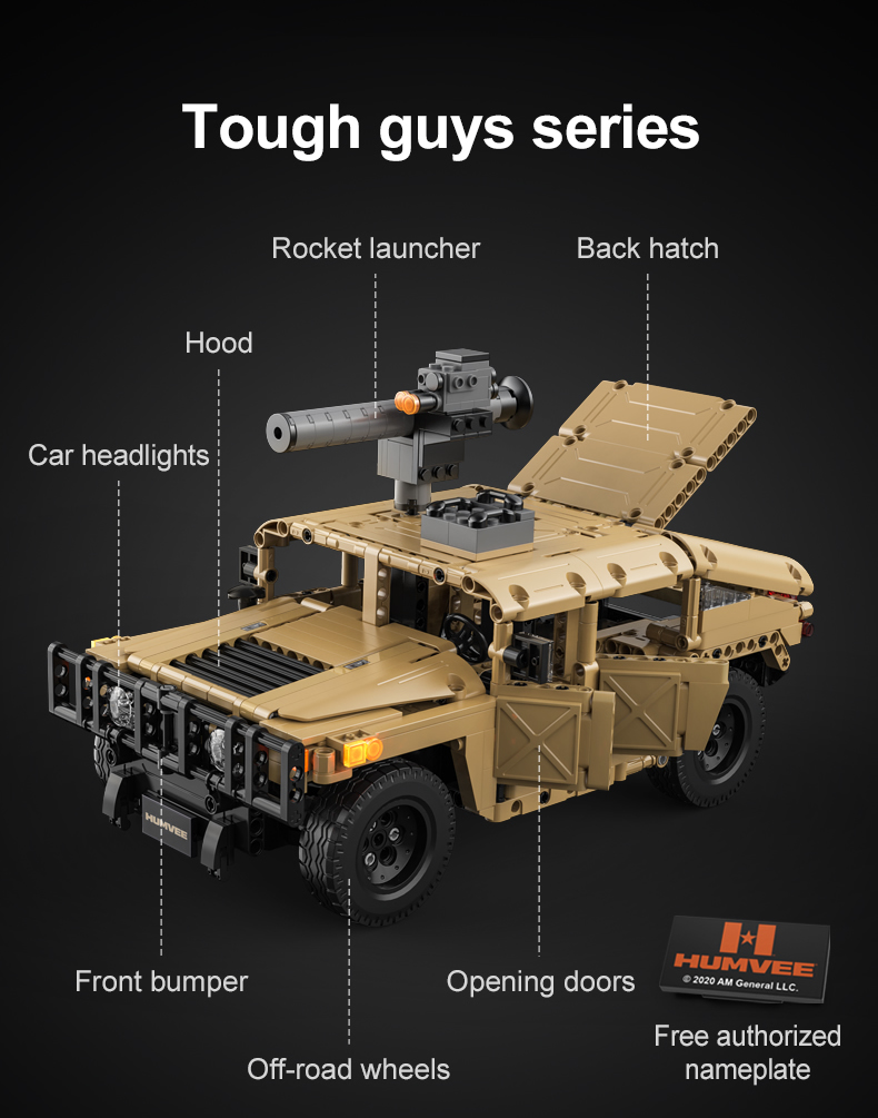 CaDA Humvee Off-Roader 1:14 C51202W RC Block Toy Set (628 Pieces ...