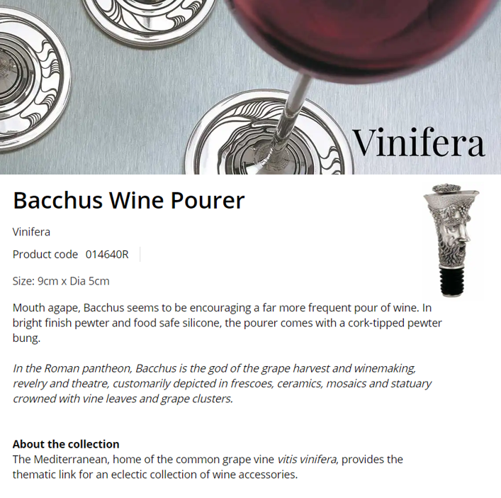 Royal Selangor Vinifera Collection Bacchus Wine Pourer | Shopee Malaysia