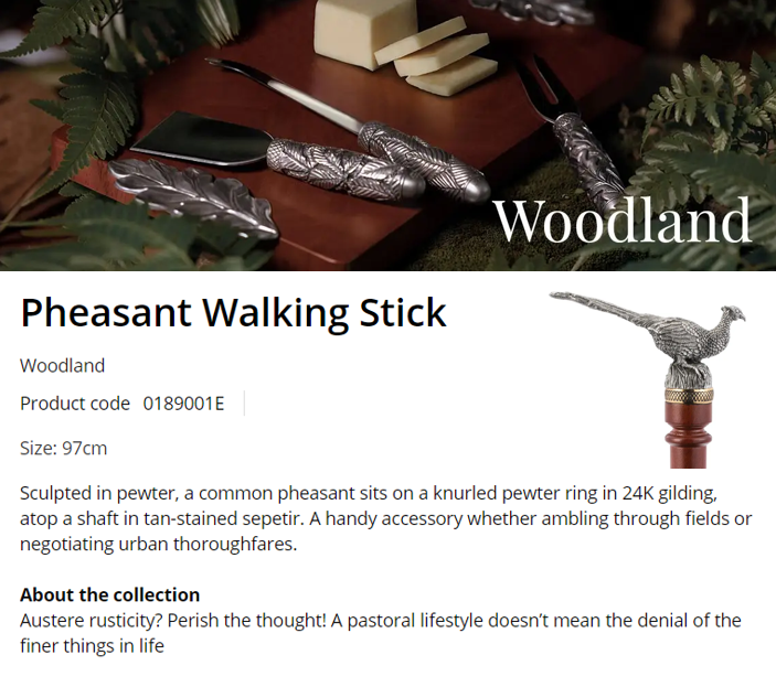 Royal Selangor Woodland Collection Pheasant Walking Stick | Shopee Malaysia