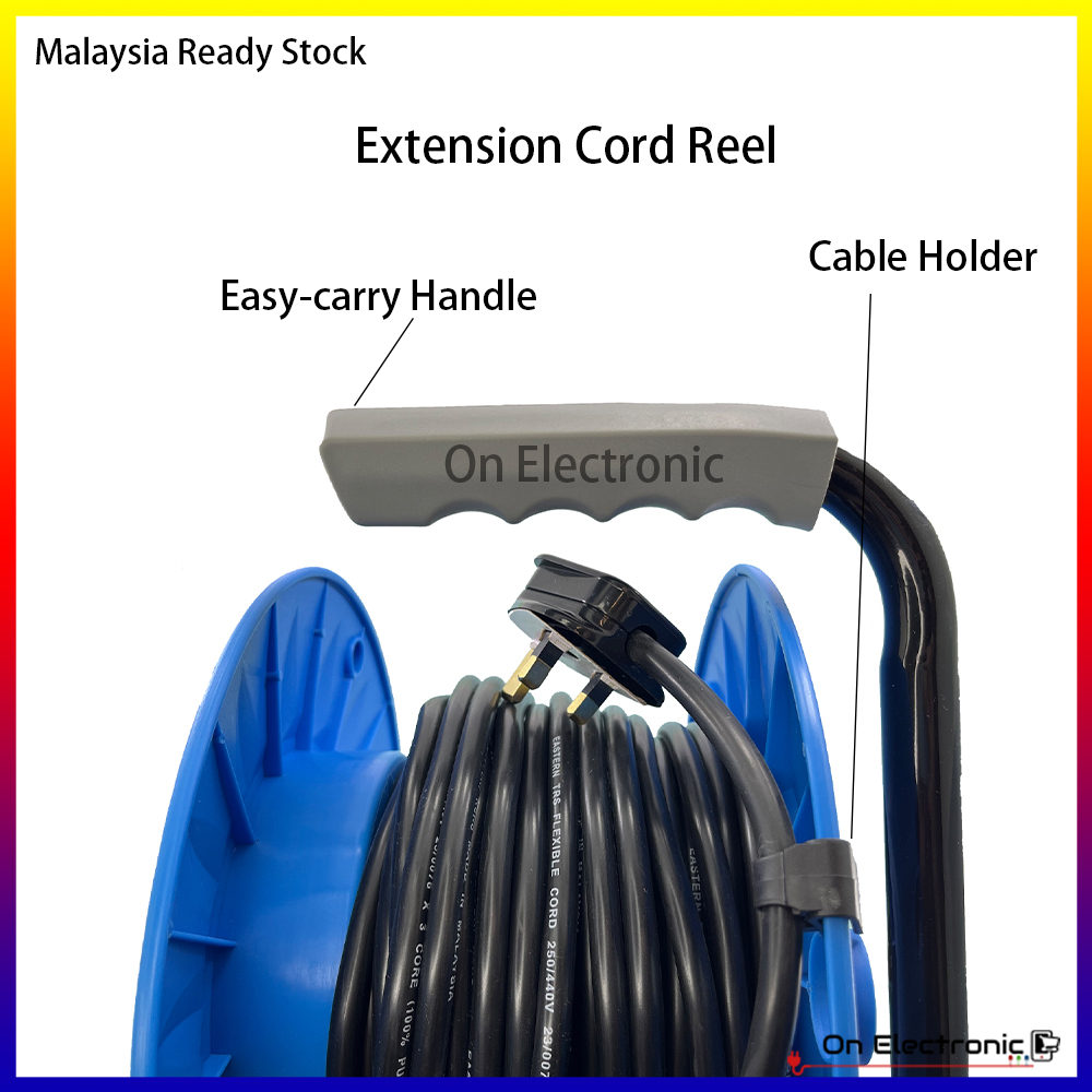 4Way Multi Heavy Duty Extension Cord Reel with Max 2800watt 30Meter ...