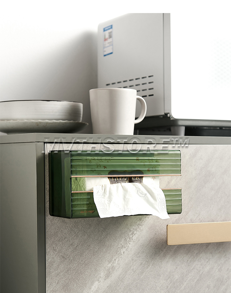 Tissue Box Wall Mounted Tissue Box Storage Box Self Adhesive Tissue ...