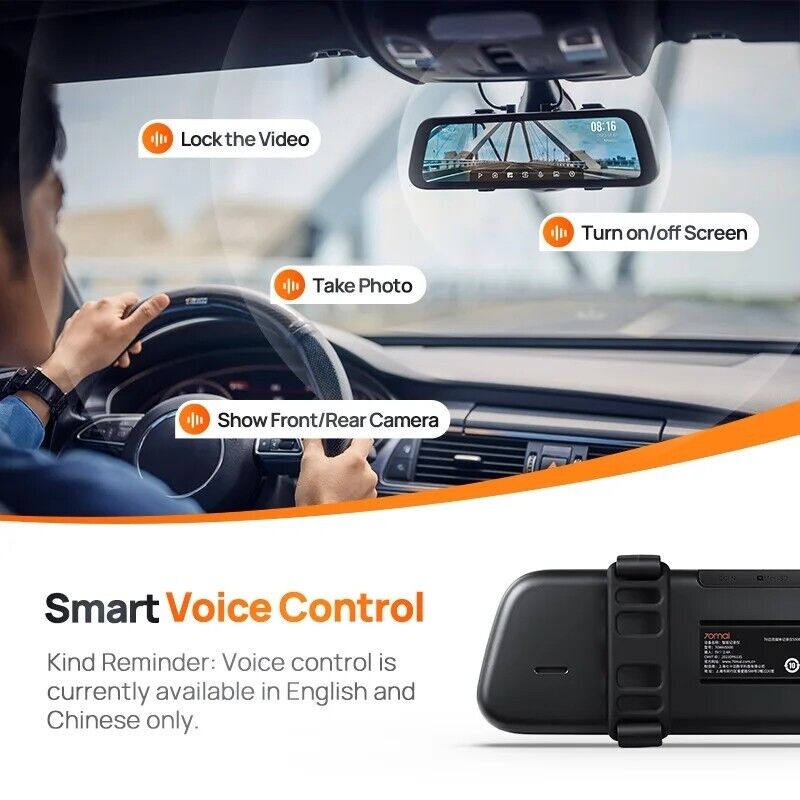 70mai S500 Rearview Dashcam & Rear Cam RC13 Set with Front & Rear Dual ...