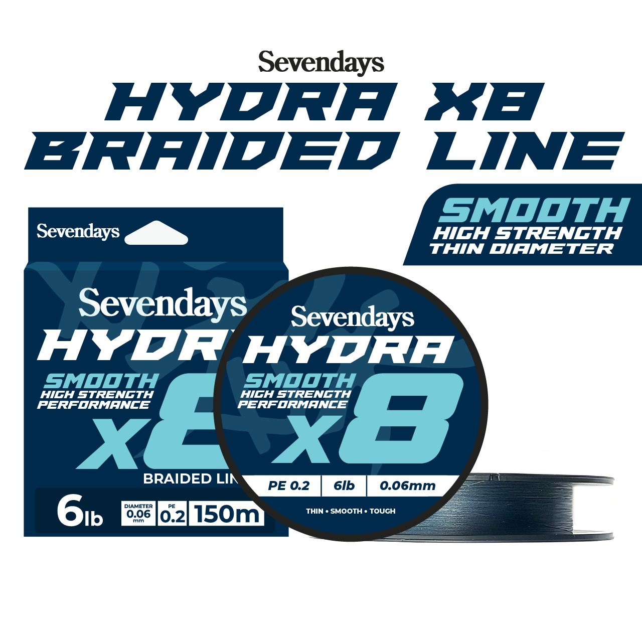 150M Sevendays Hydra X8 Braided Line Strong PE 8 Strands Fishing Tali ...
