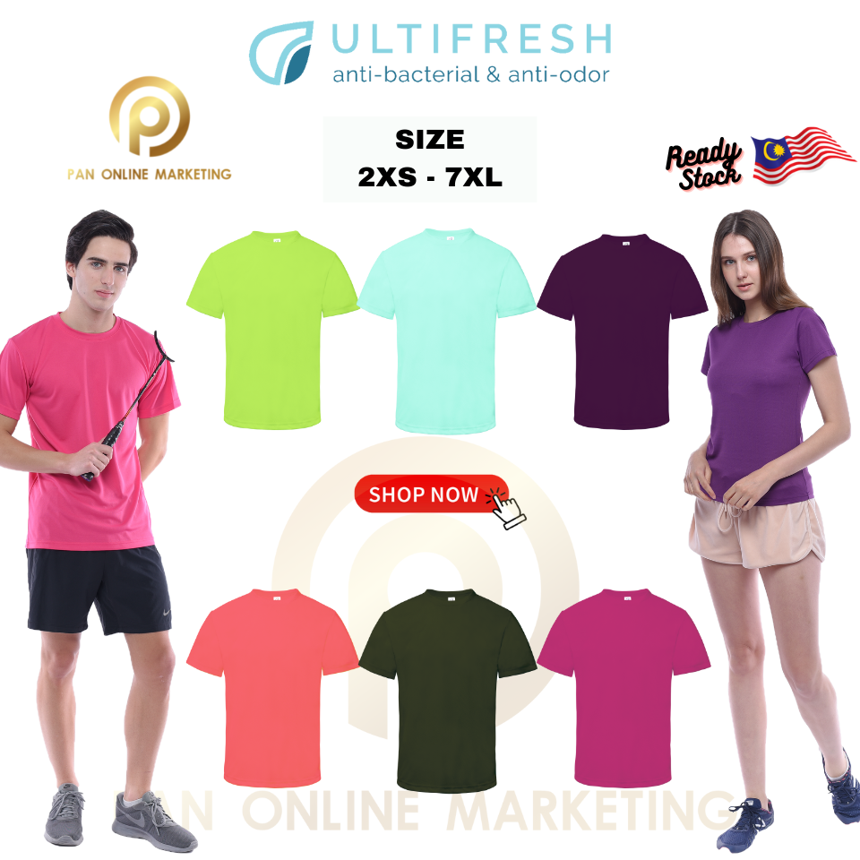 Unisex Men Ultifresh UDF01 4.0 Microfiber Neck T-Shirt Tshirt Short ...