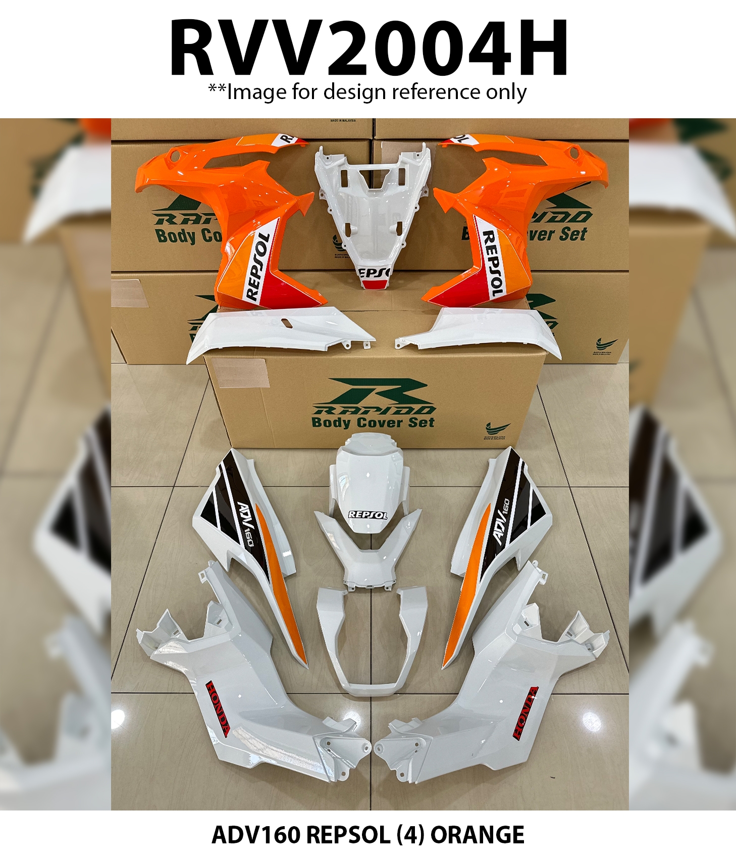 Rapido Cover Set Honda ADV160 ADV 160 Repsol (4) Orange White Red Blue ...