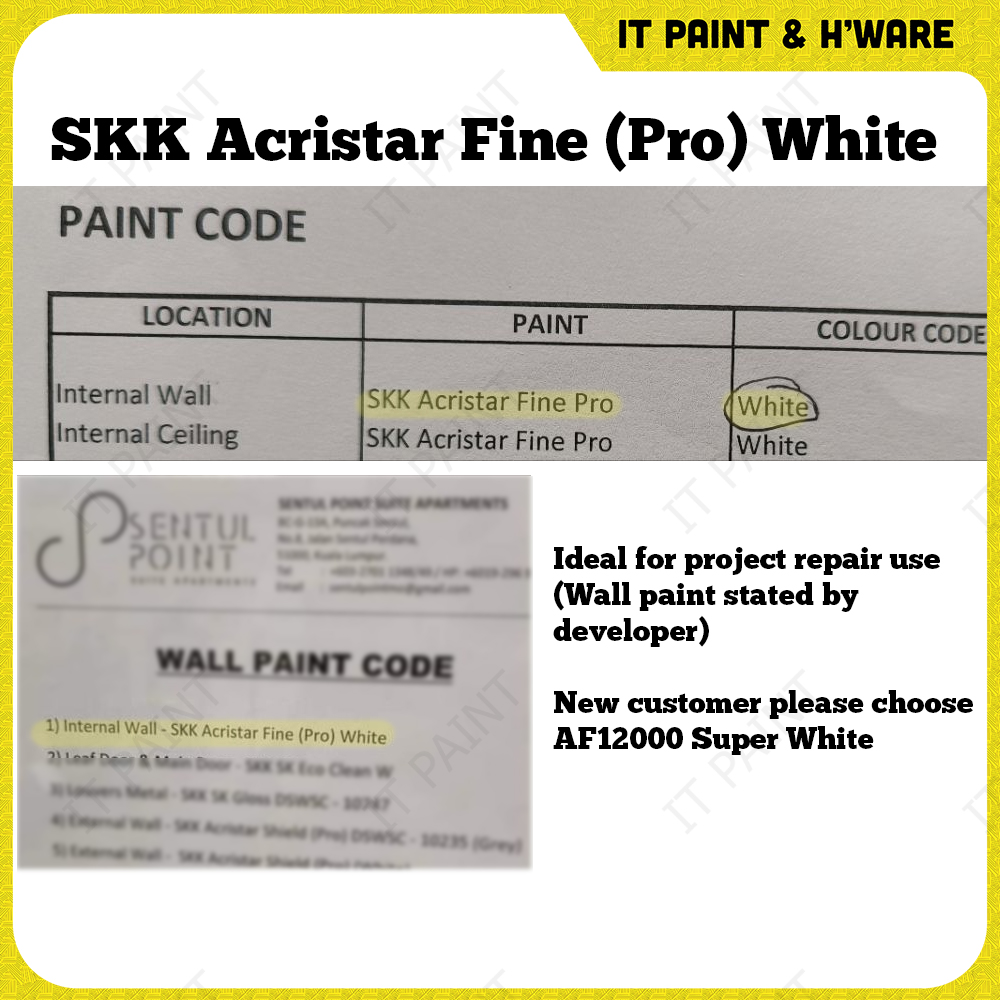 [1 Liter] SKK Acristar Fine Pro White & AF12000 Super White Emulsion ...