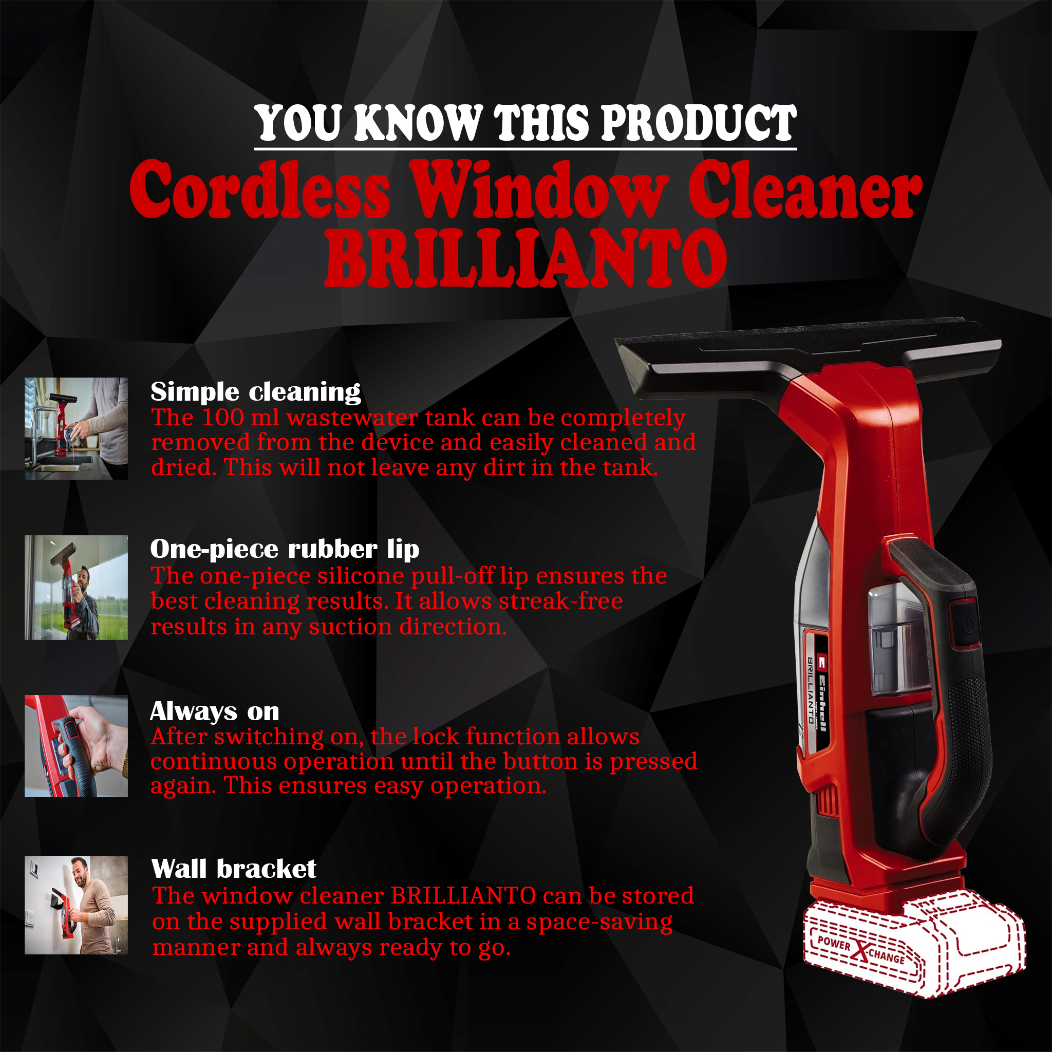 [𝐂𝐎𝐌𝐁𝐎 𝐎𝐅𝐅𝐄𝐑] 𝐄𝐈𝐍𝐇𝐄𝐋𝐋 18 V Cordless Window Cleaner (BRILLIANTO ...