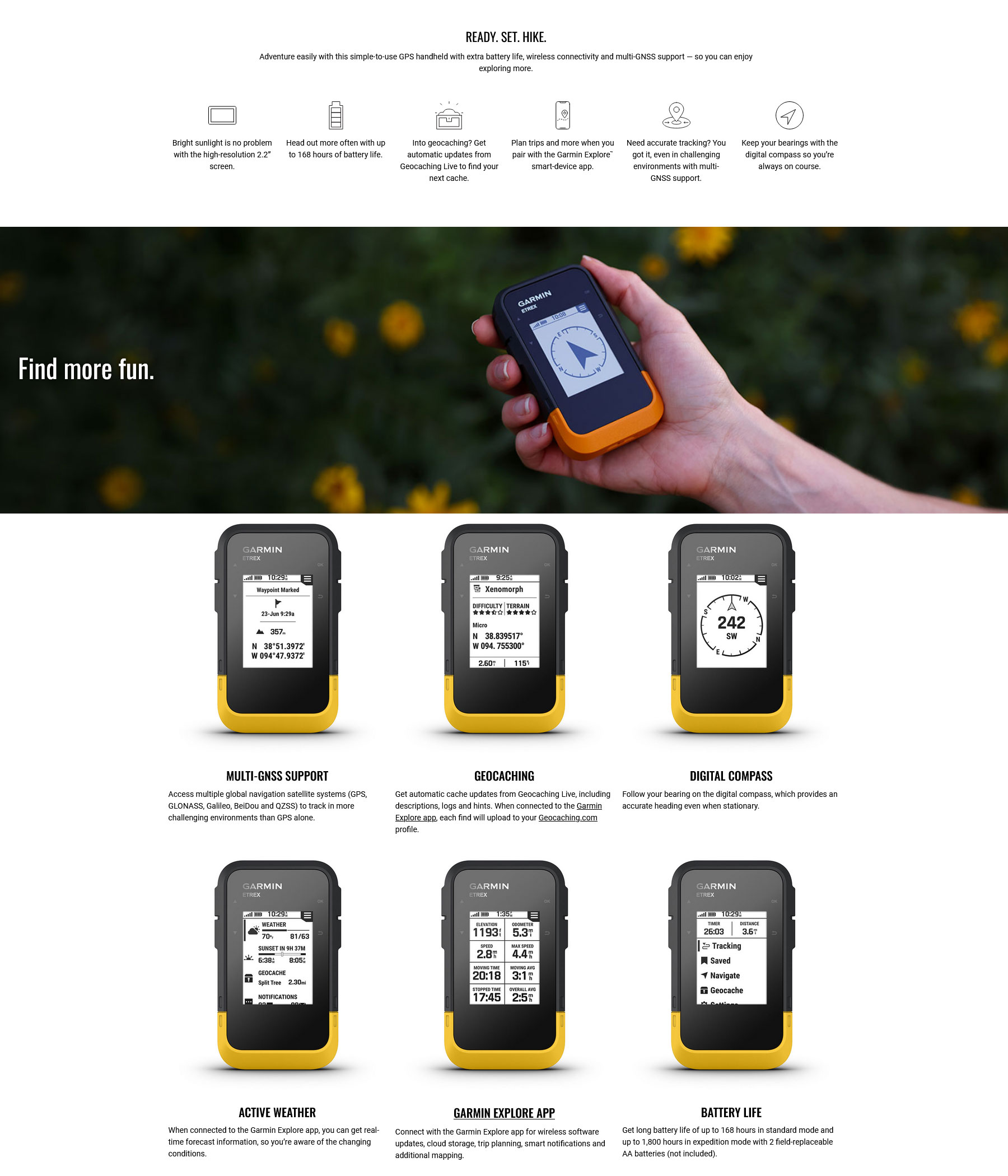 Garmin eTrex SE GPS handheld with extra battery life, wireless ...