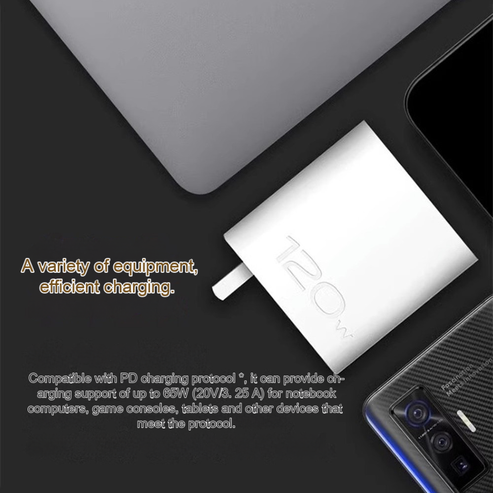 120W iQOO USB to USB C Type C Flash Charge Power Adapter Fast Charging ...