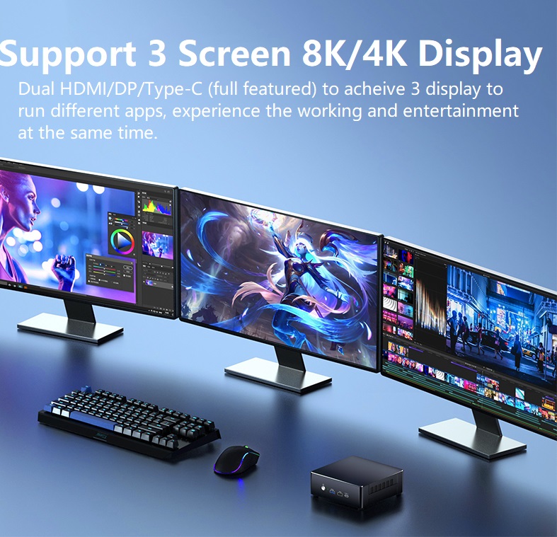 ORE Intel i9 13900H i7 12650H Mini PC 64GB DDR4 RAM 2TB SSD WiFi 6 PC ...