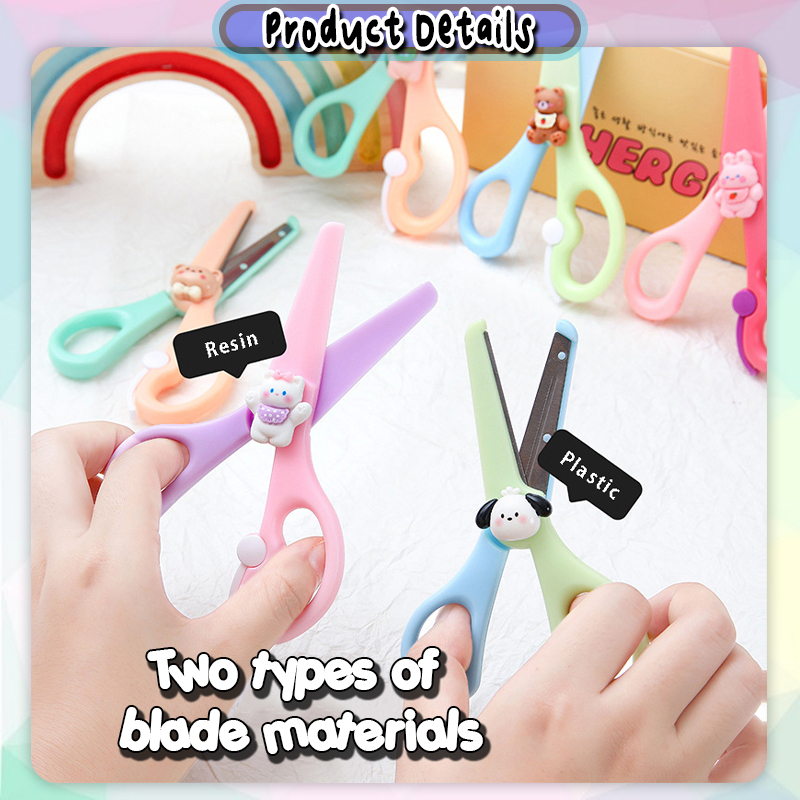 [Happy Kids] Round Edge Cute Scissors School Scissors Craft Plastic ...