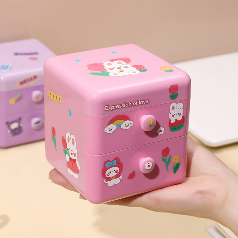 𝗡𝗢 𝗥𝗨𝗠𝗠𝗔𝗚𝗜𝗡𝗚 》Multi Layer Drawer Storage Box Stationery Jewelry ...
