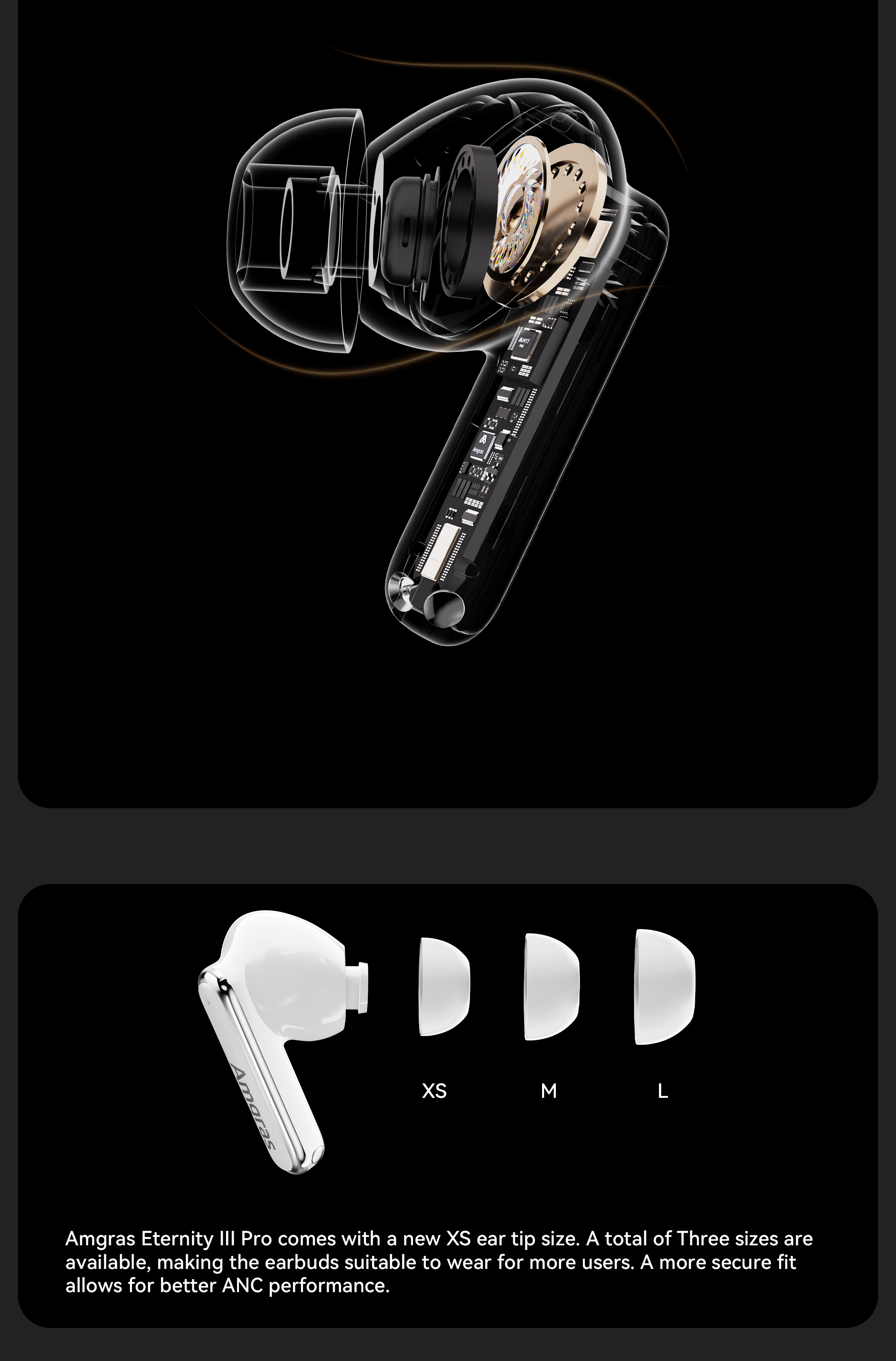 Amgras Eternity Ⅲ Ultra ANC Noise Reduction Wireless Earphone Bluetooth ...
