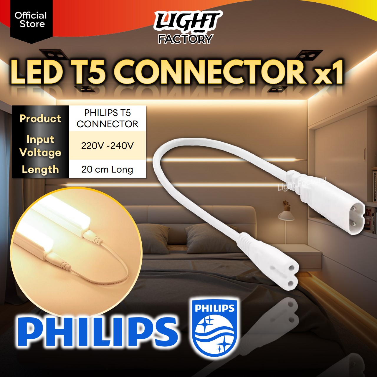 💥HOT SELLING💥PHILIPS LED T5 20cm Long Tube Power Connector for Philips ...
