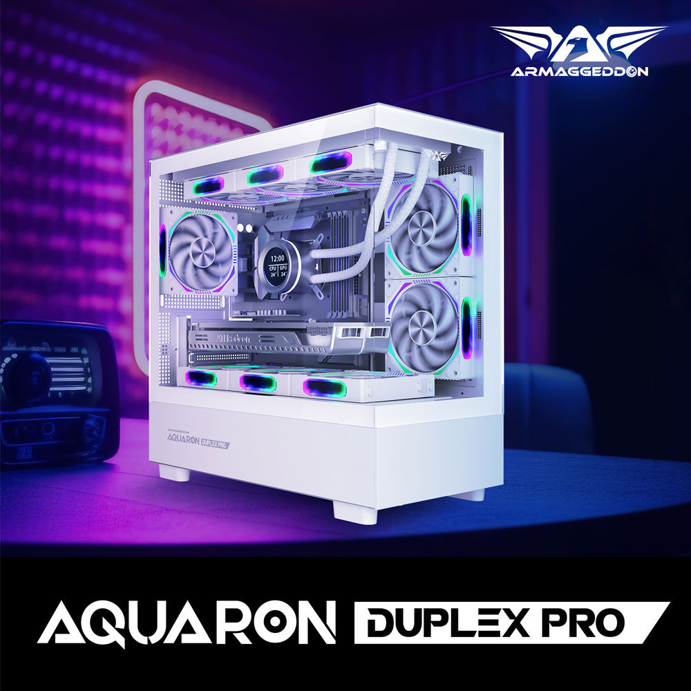 Armaggeddon Aquaron Duplex Pro M-ATX Transparent view PC Case - (Black ...