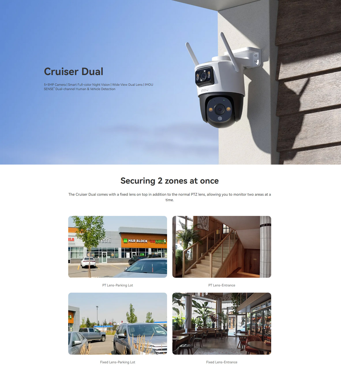 IMOU Cruiser Dual 2 Lens 3MP Fix 5MP PTZ CCTV Dual Lens 8MP Outdoor ...