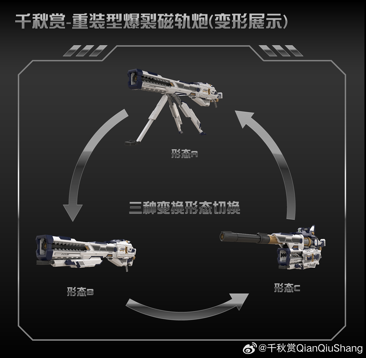 QianQiuShang Heavy Electromagnetic Railgun - Red / Purple | Shopee Malaysia