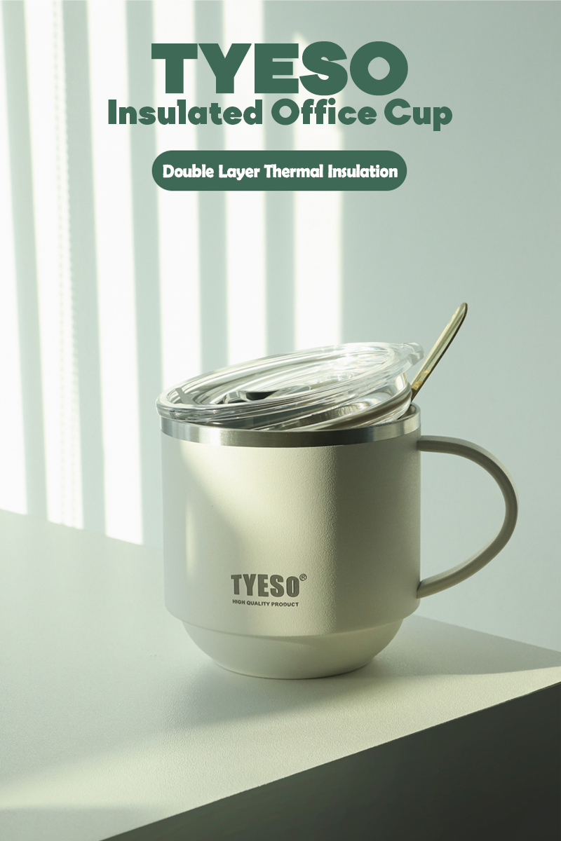 TYESO TS-8825 Classic Insulated Thermal Coffee Cup 330ml With Handle 304 Cawan Kopi Office Water ...