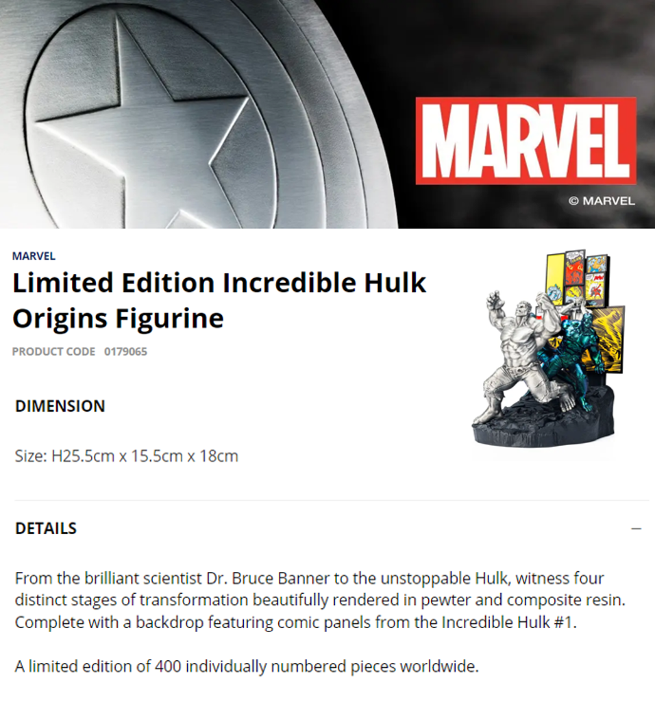 Royal Selangor Marvel Collection Limited Edition Incredible Hulk ...