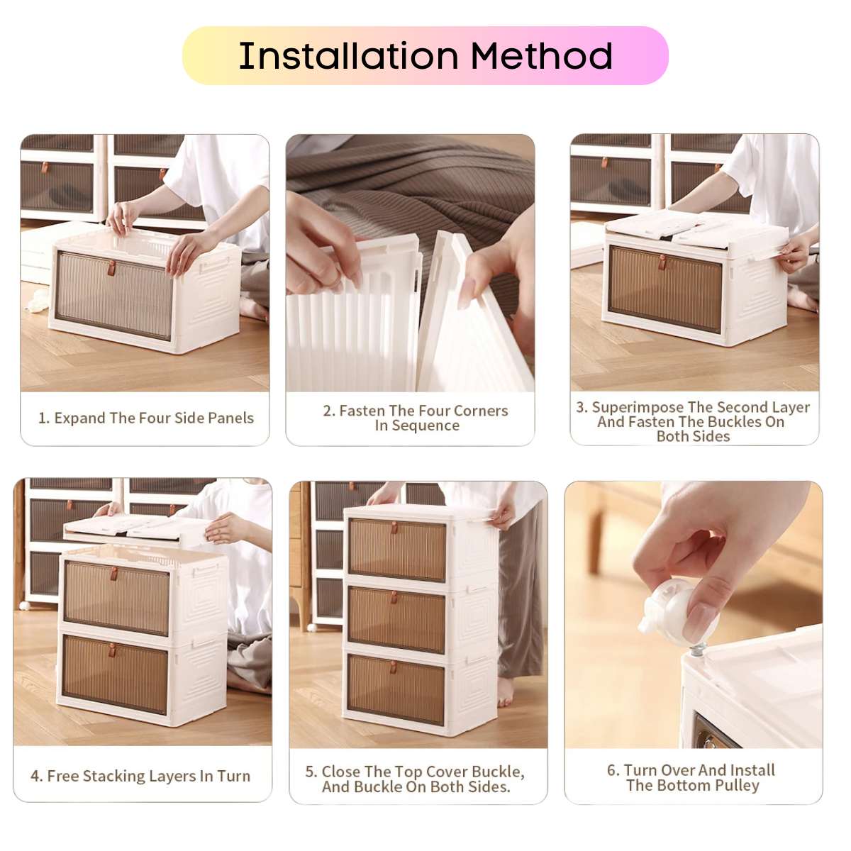 Shoe Storage Rak Kasut Bertutup Foldable Shoe Rack Foldable Storage Box ...