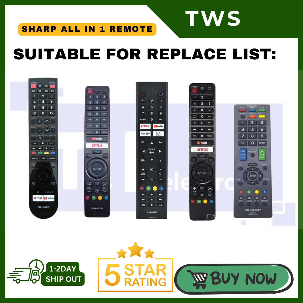 TWS Universal sharp remote|sharp remote control tv 888 | Shopee Malaysia