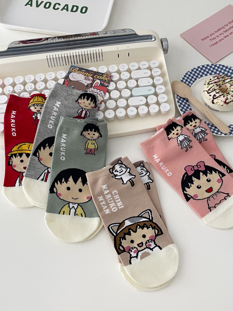 Mrs.socks Chibi Maruko Cartoon Cute Socks Ankle Socks Women Stokin ...