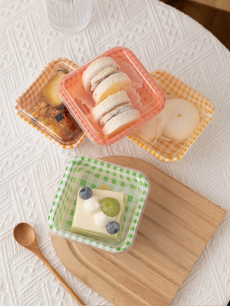 Square/ Rectangle Lattice Tiramisu Cake Box Food Packing Box Fruit Box ...