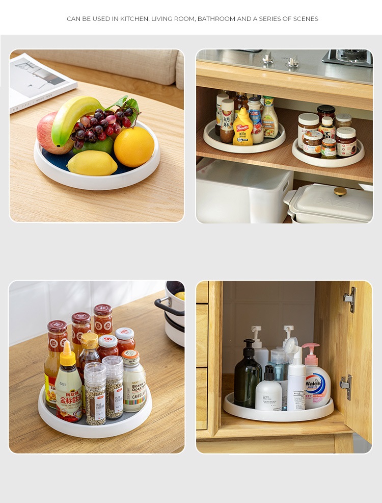 BO.EN Rotating Spice Rack Kitchen Organizer / Sauce Rotating Tray / Rak ...