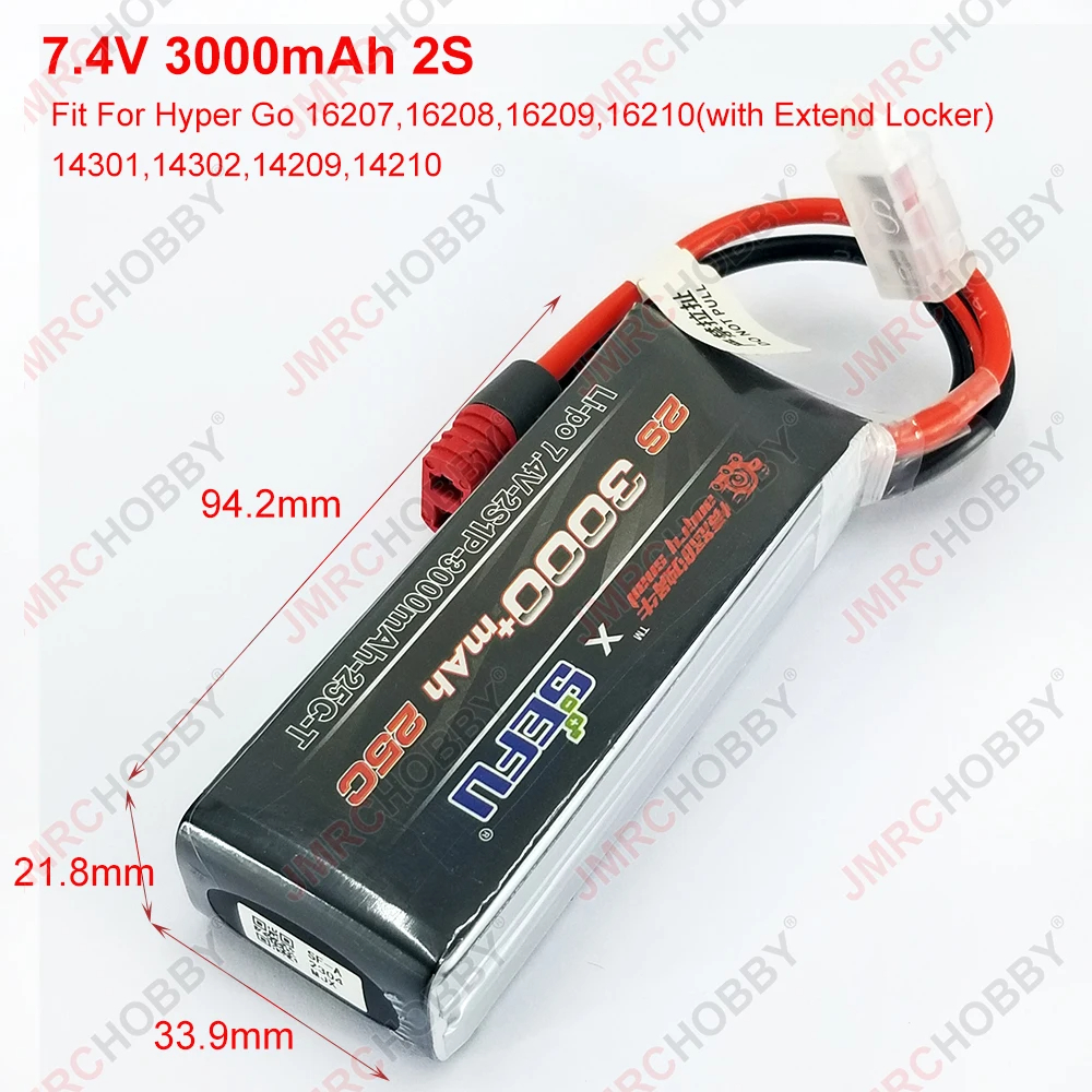 3S 11.1V Lipo Battery Fit For MJX Hyper Go 16208 16210 14303 14301 14302 14209 14210 RC cars ...