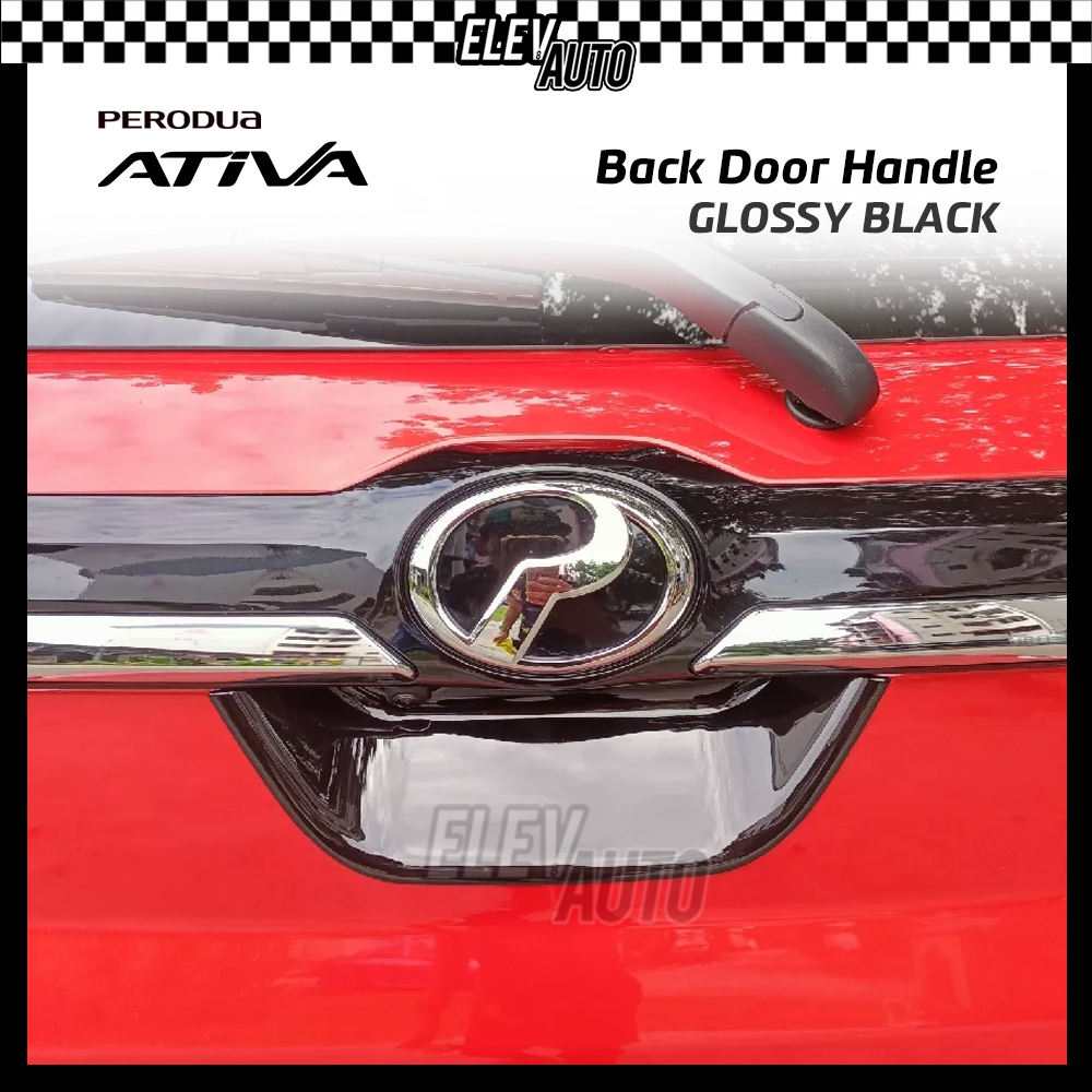 Perodua Ativa Back Door Handle Carbon Matte Black Chrome Trim Tailgate ...