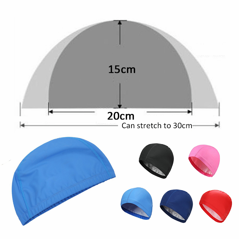 Adults/kids Swimming Caps High Elastic Waterproof PU Protect Ears ...