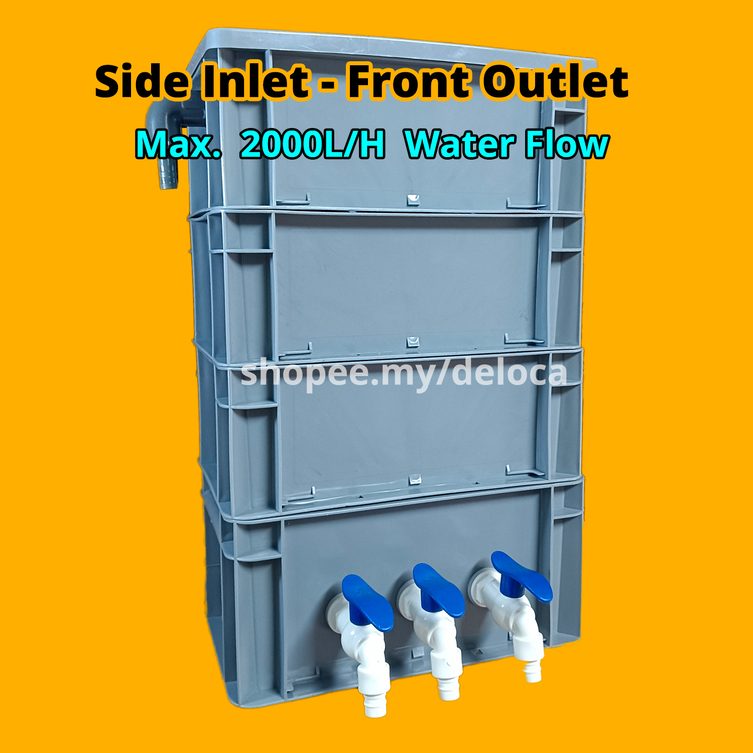 Aquarium Filter Box 4-Tier Indoor Aquarium Outdoor Filteration Box Fish ...