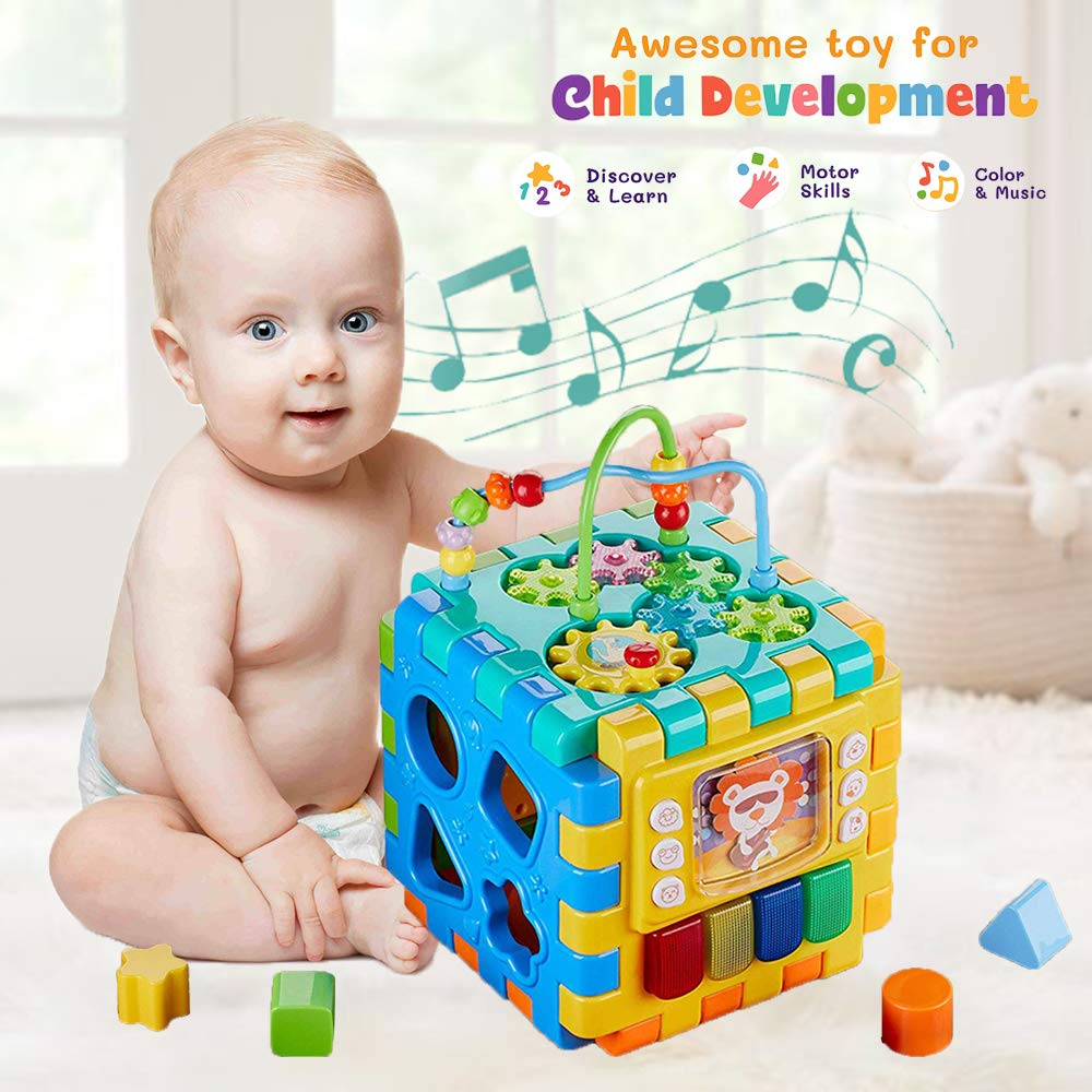 GOODWAY Play & Learn Activity Cube 6 in 1 Musical Instrument Cube kid ...
